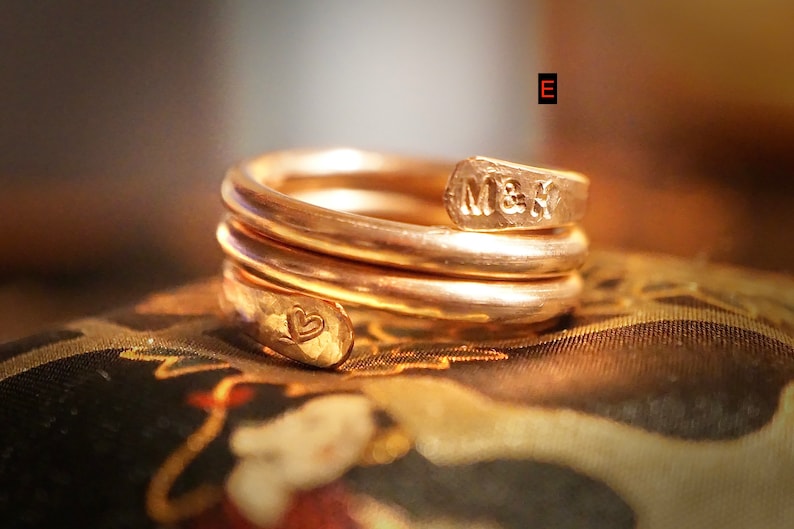 Personalized Copper Stamp Rings Custom Engraved Rings Men - Etsy