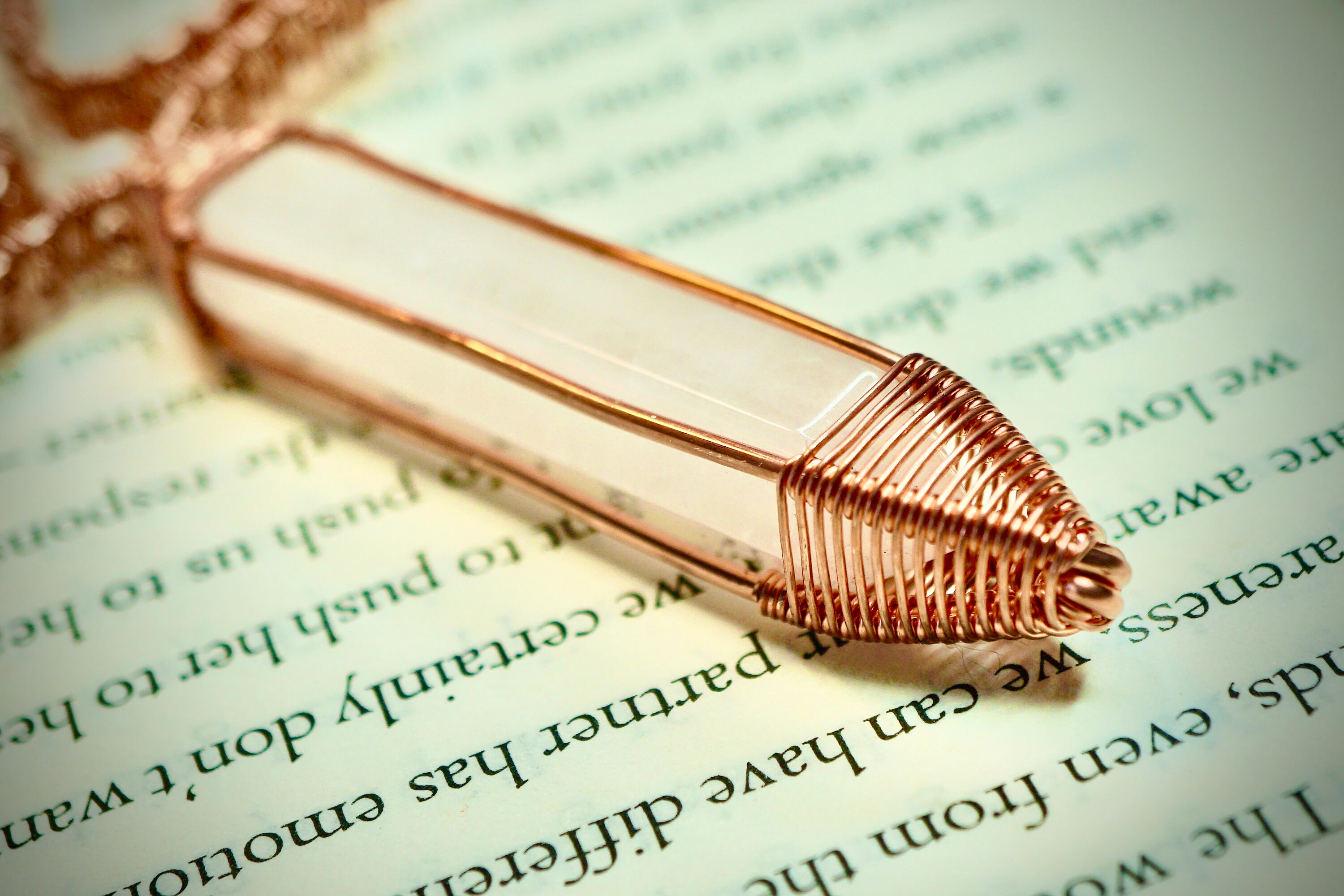 Rose Quartz Ankh Copper Wire Wrap Pendant Necklace | Etsy