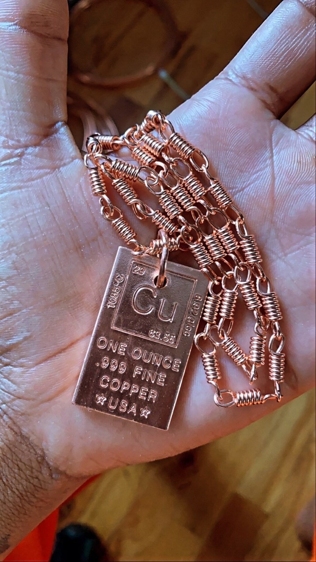 Copper Element One Ounce Copper Necklace | Pure Copper Pendant Necklace ...