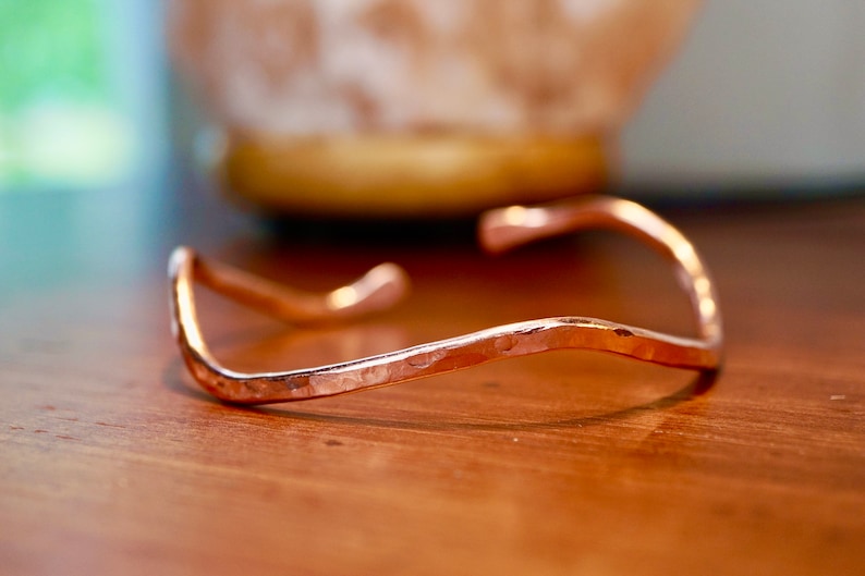 Thick Wave Copper Bangle Bracelet Arm Cuff Adjustable - Etsy
