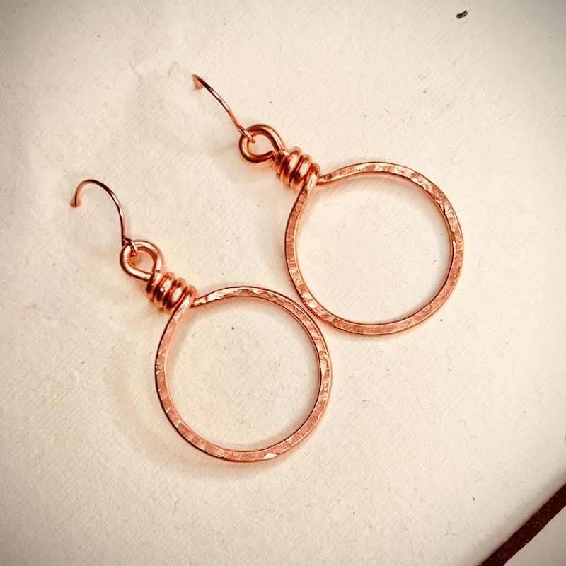Copper Hoop Earrings - Etsy