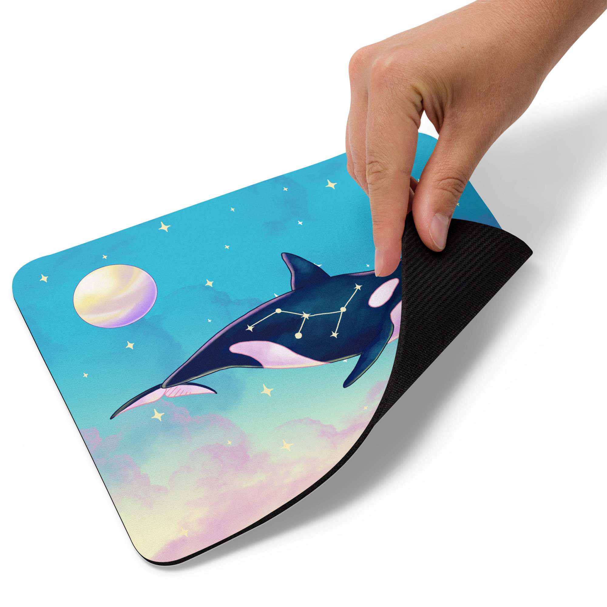 Orca Whale Mouse Pad, Constellation Whale Art, Cloudy Sky, Gift for ...