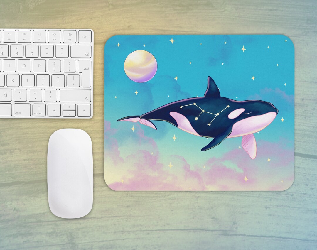 Orca Whale Mouse Pad, Constellation Whale Art, Cloudy Sky, Gift for ...