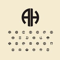 2 Letter Monogram - Etsy