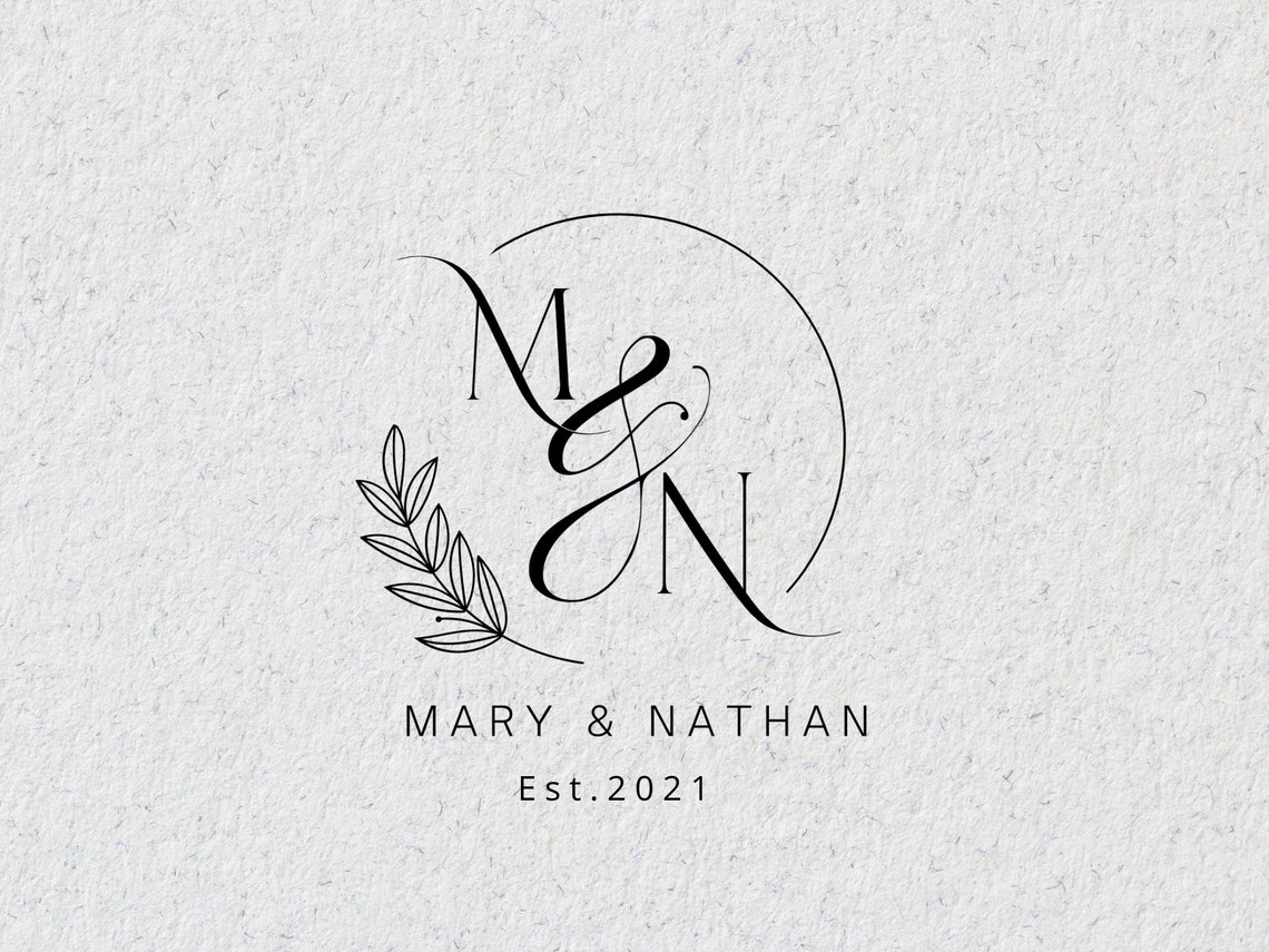 Modern WEDDING Logo Design Premade WEDDING Monogram Svg - Etsy