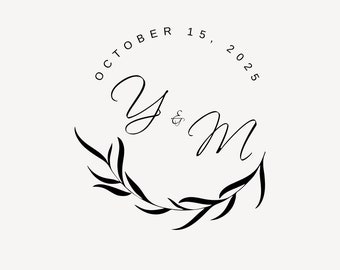 Modern Wedding Monogram, Chic Logo, Stylish Wedding Couple Logo ...