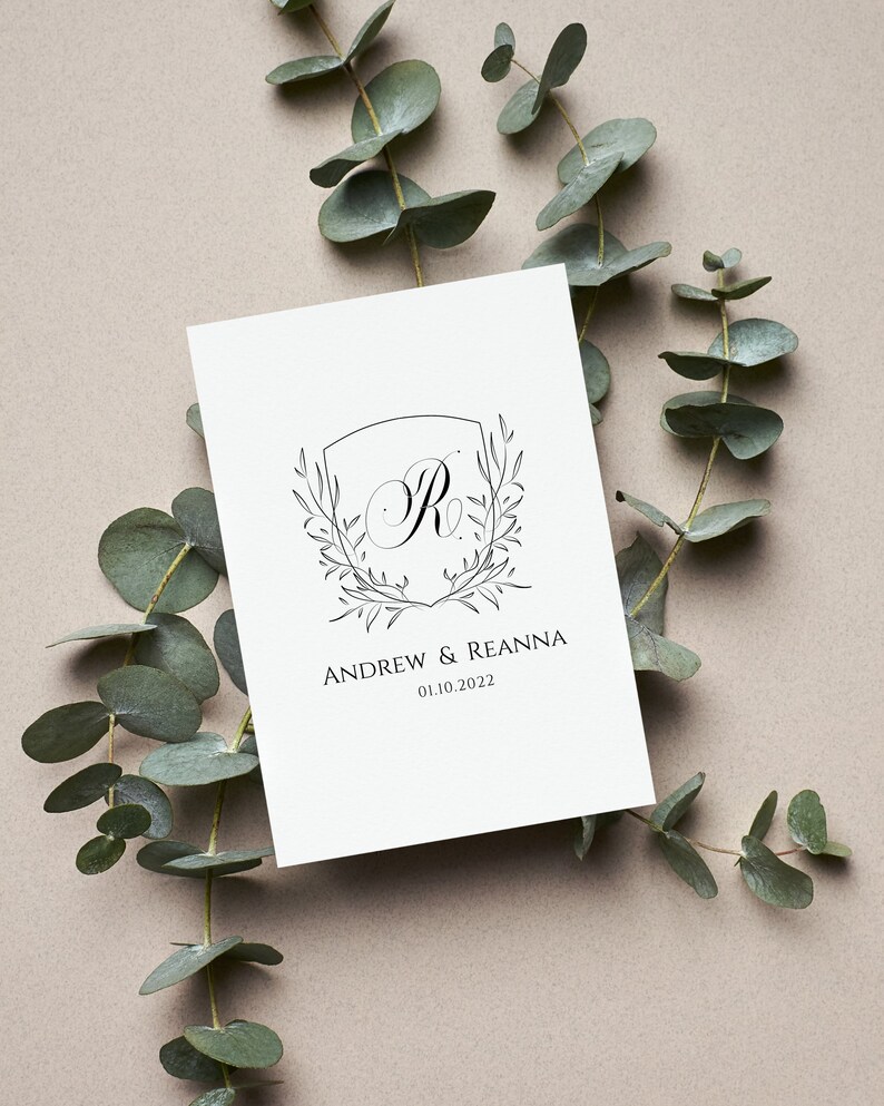 WEDDING CREST MONOGRAM Vintage Wedding Crest Monogram Logo Svg Custom ...