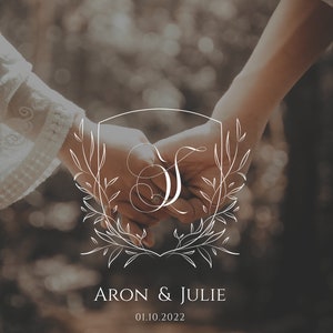 WEDDING CREST MONOGRAM | Vintage Wedding Crest Monogram Logo Svg Custom ...