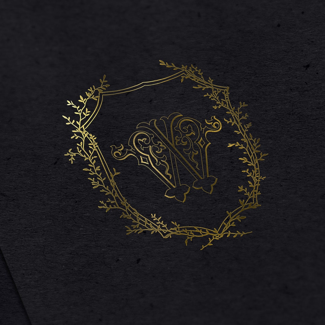 MONOGRAM CREST | Custom Monogram Crest | WEDDING Crest | Floral Wedding ...