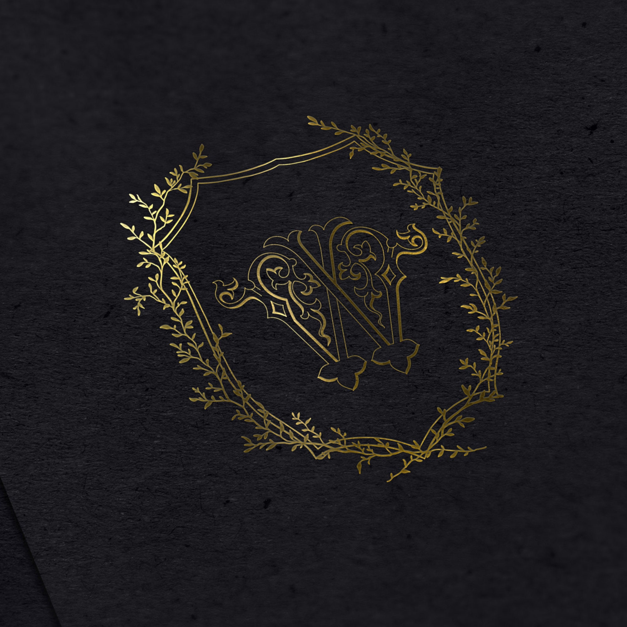 MONOGRAM CREST Custom Monogram Crest WEDDING Crest Floral Wedding Crest ...