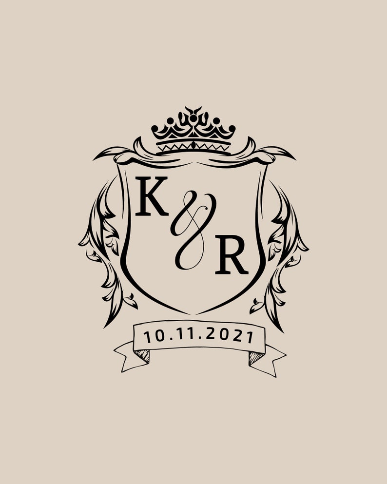 WEDDING Monogram LOGO Crest MONOGRAM Svg Wedding Crest Logo - Etsy