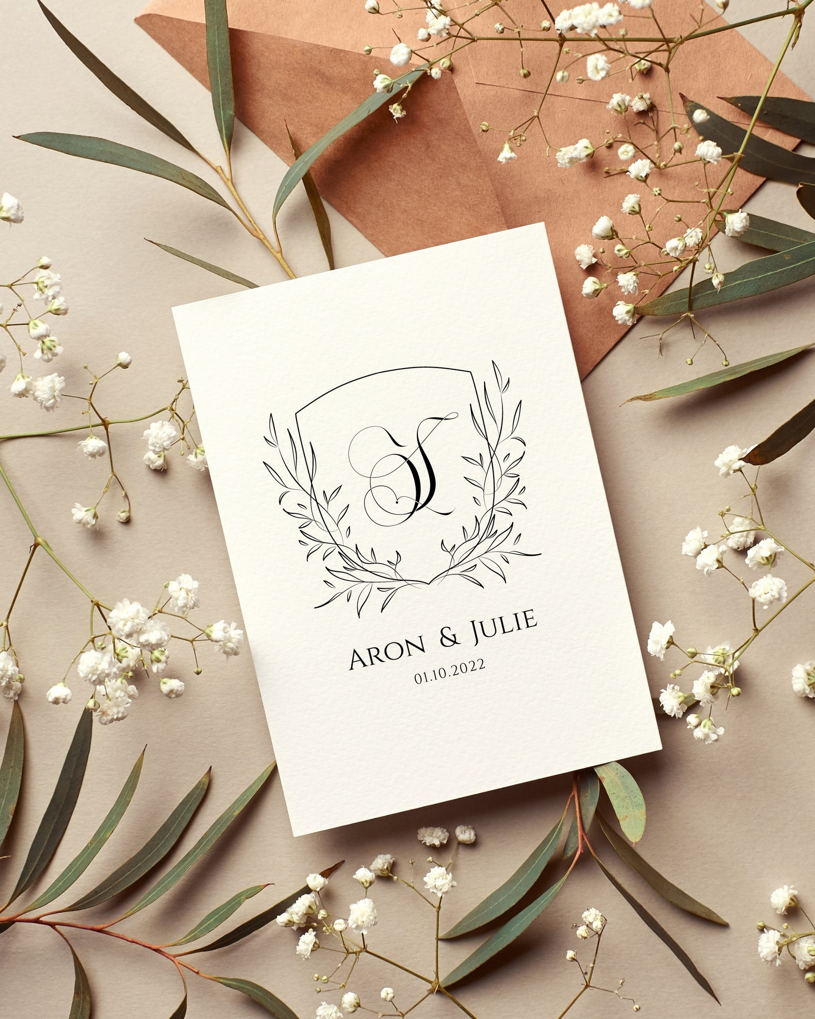 WEDDING CREST MONOGRAM Vintage Wedding Crest Monogram Logo - Etsy