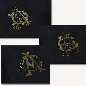 Vintage Wedding Monogram | 3-letter or 2-letter Intertwined Design for ...