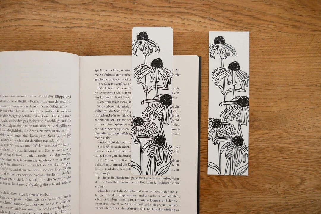 Linocut Bookmark Rudbeckia • Hand-printed • 18 X 5 Cm - Etsy