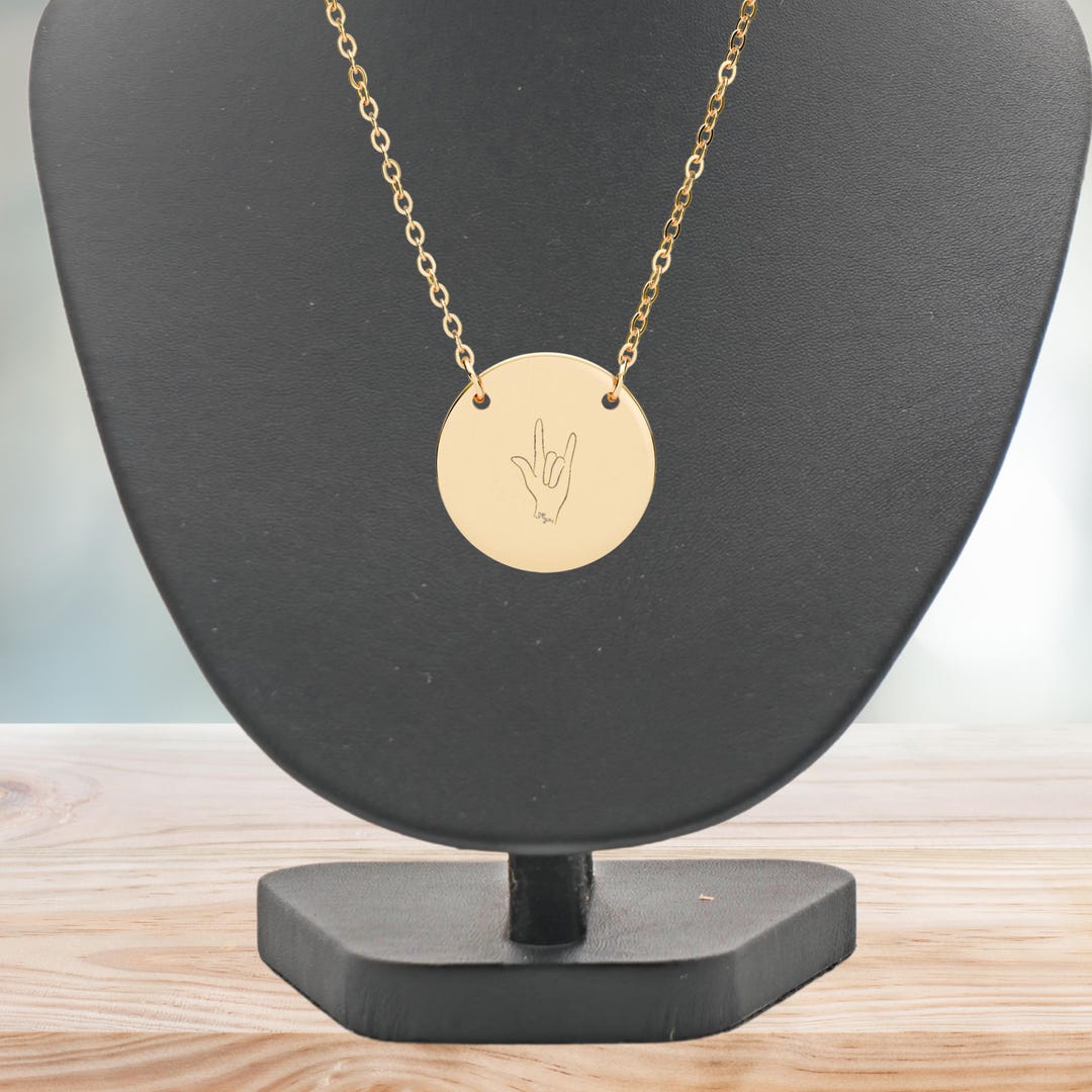 ASL I Love You Necklace, Stainless Steel Sign Language Gift - Etsy