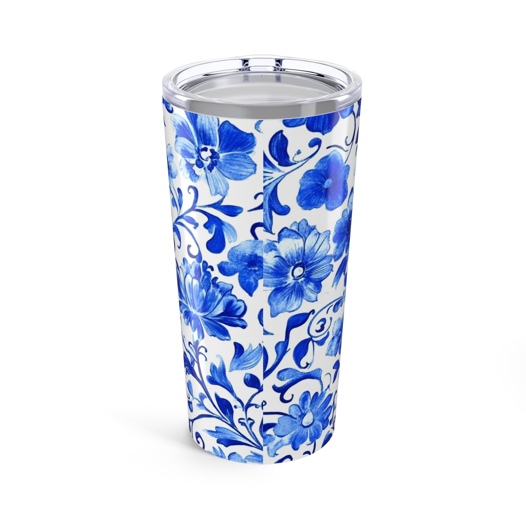 Cottagecore Tumbler, Chinoiserie Tumbler, Jacobean Blue Floral ...