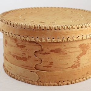 Round Birch Bark Bread Bin lenotschka - Etsy