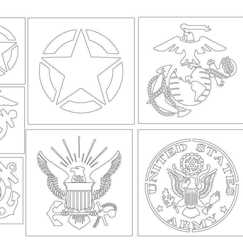 Us Military Stencil - Etsy