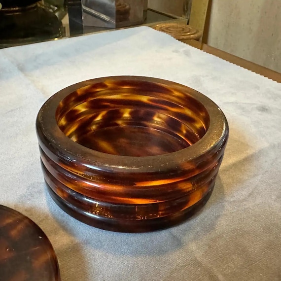 1970s Mid-Century Modern Fake Tortoise Shell Lucite R… - Gem
