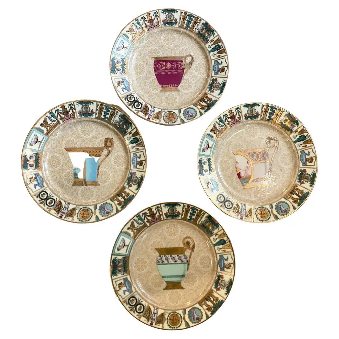 A 1980s Amazing Set of Four Porcelain Italian Mural Plates by Gucci - Etsy