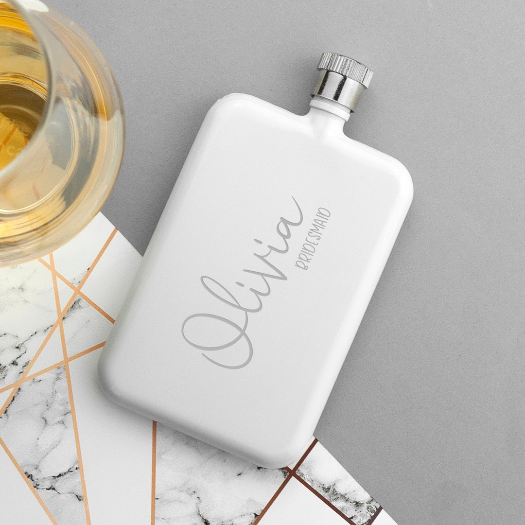 Slim Hip Flask for Women Modern Engraved Flask Personalised - Etsy