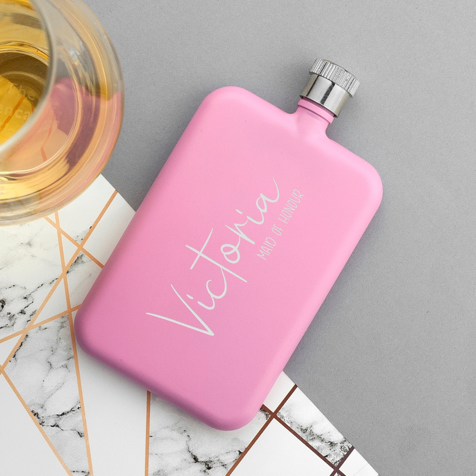 Slim Hip Flask for Women Modern Engraved Flask Personalised | Etsy