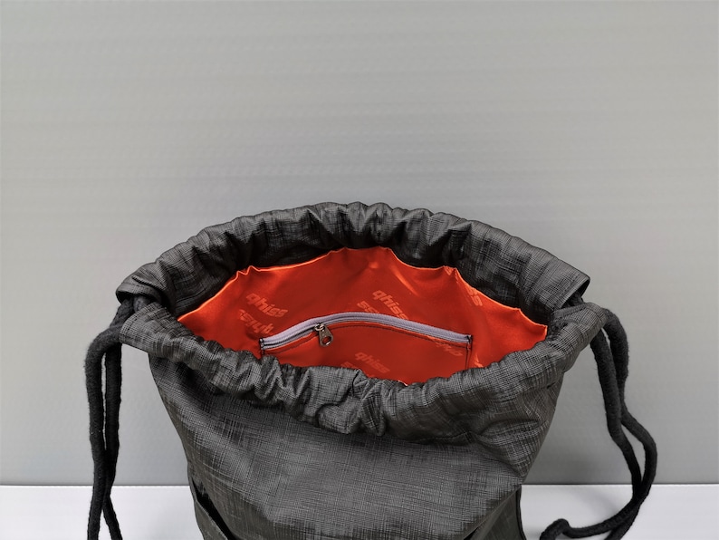 Drawstring Bag Vegan // Black String Bag // Waterproof Material ...