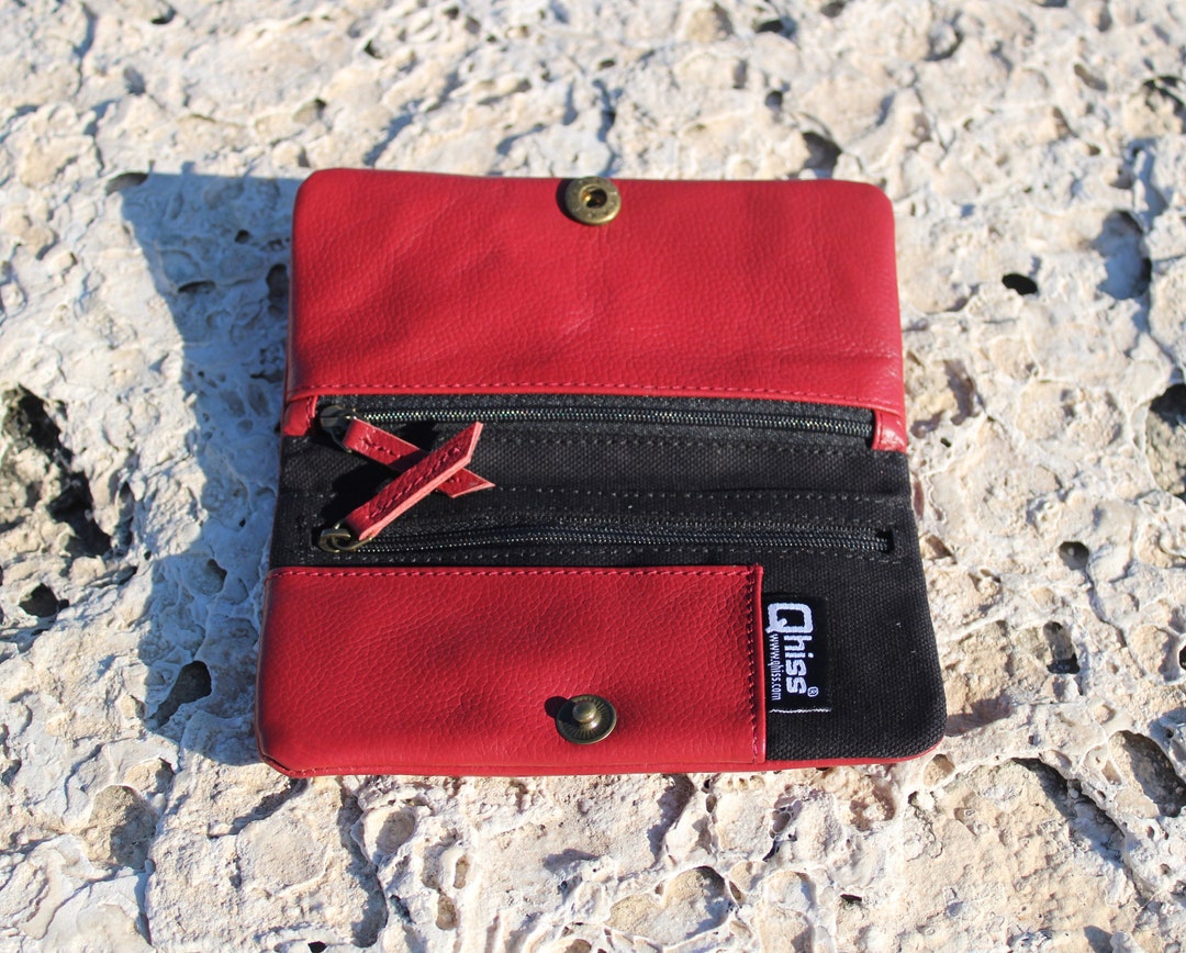 Tobacco Pouch - Smokers Bag Wallet in Real Leather and Canvas ...