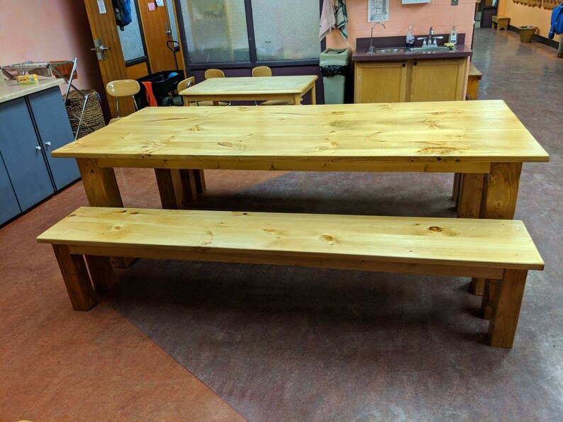 Chunky Leg Farmhouse Table / Square Leg Farmhouse Table / Rustic Dining ...