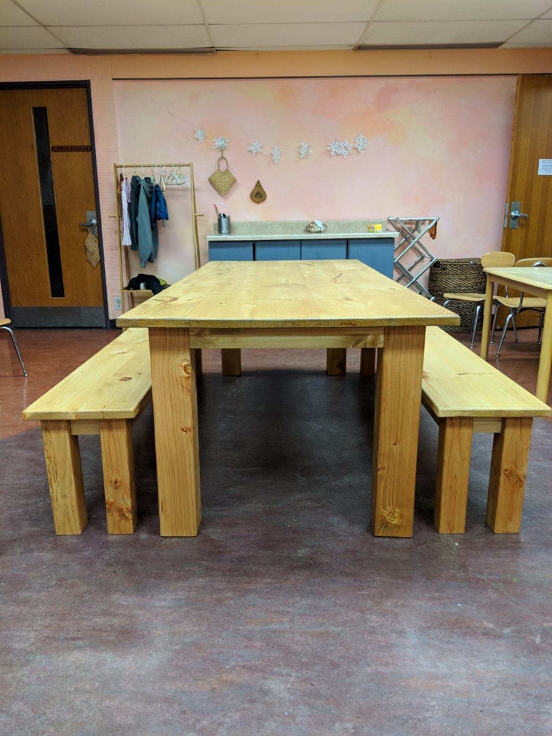 Chunky Leg Farmhouse Table / Square Leg Farmhouse Table / Rustic Dining ...