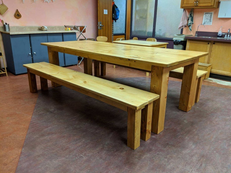 Chunky Leg Farmhouse Table / Square Leg Farmhouse Table / Rustic Dining ...