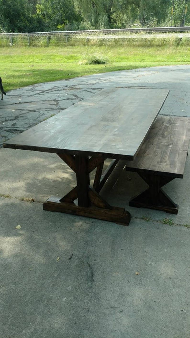 Dining Table / Rustic Dining / Trestle Table & Benches / - Etsy
