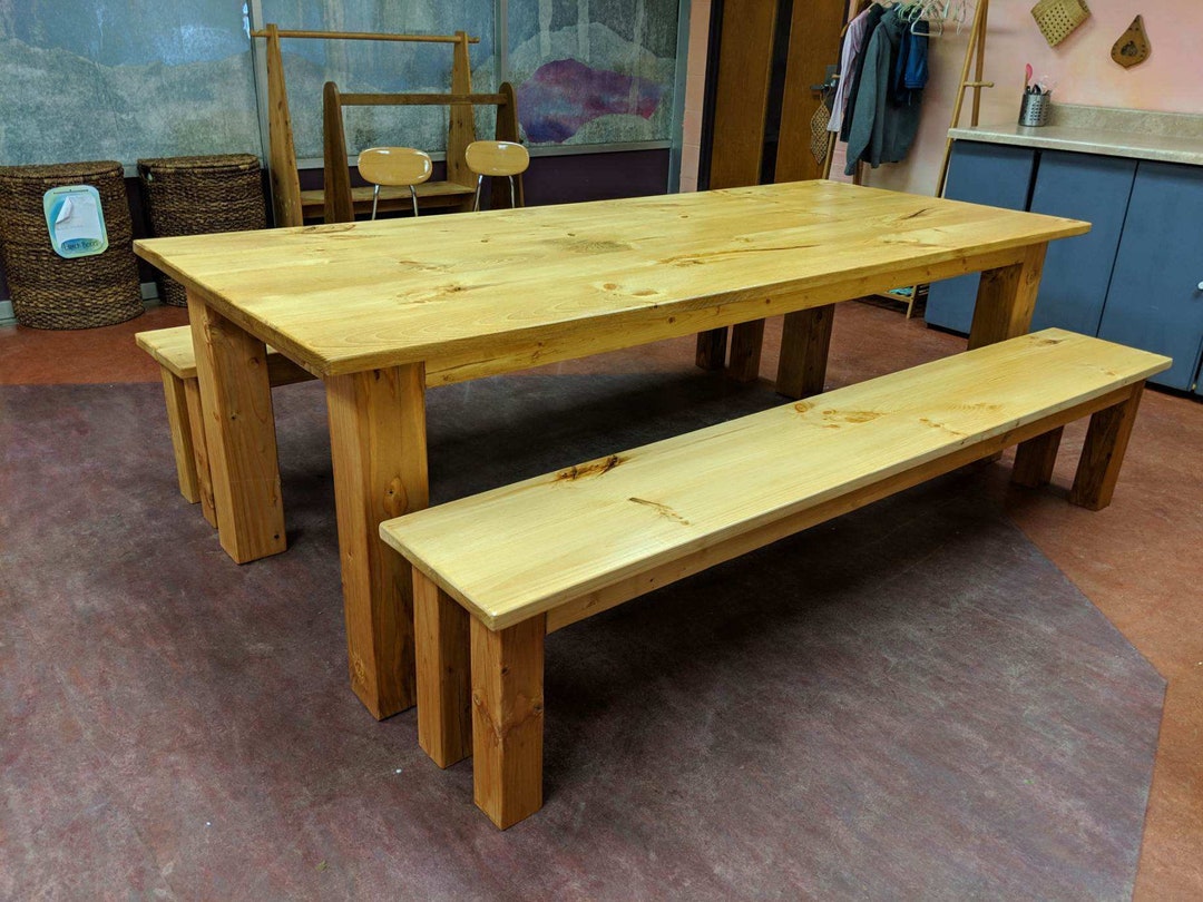 Chunky Leg Farmhouse Table / Square Leg Farmhouse Table / Rustic Dining ...
