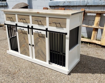 Dual Sliding Barn Door Kennel / 1 in the U.S. / Custom Dog - Etsy