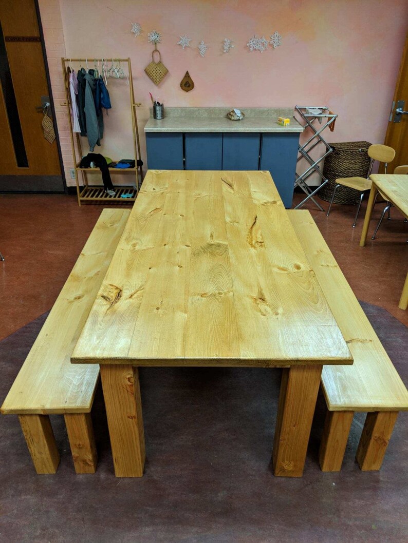 Chunky Leg Farmhouse Table / Square Leg Farmhouse Table / Rustic Dining ...
