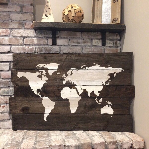 Wood World Map - Etsy