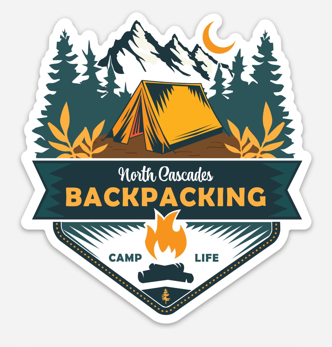 4” Backpacking Weatherproof Sticker - Etsy