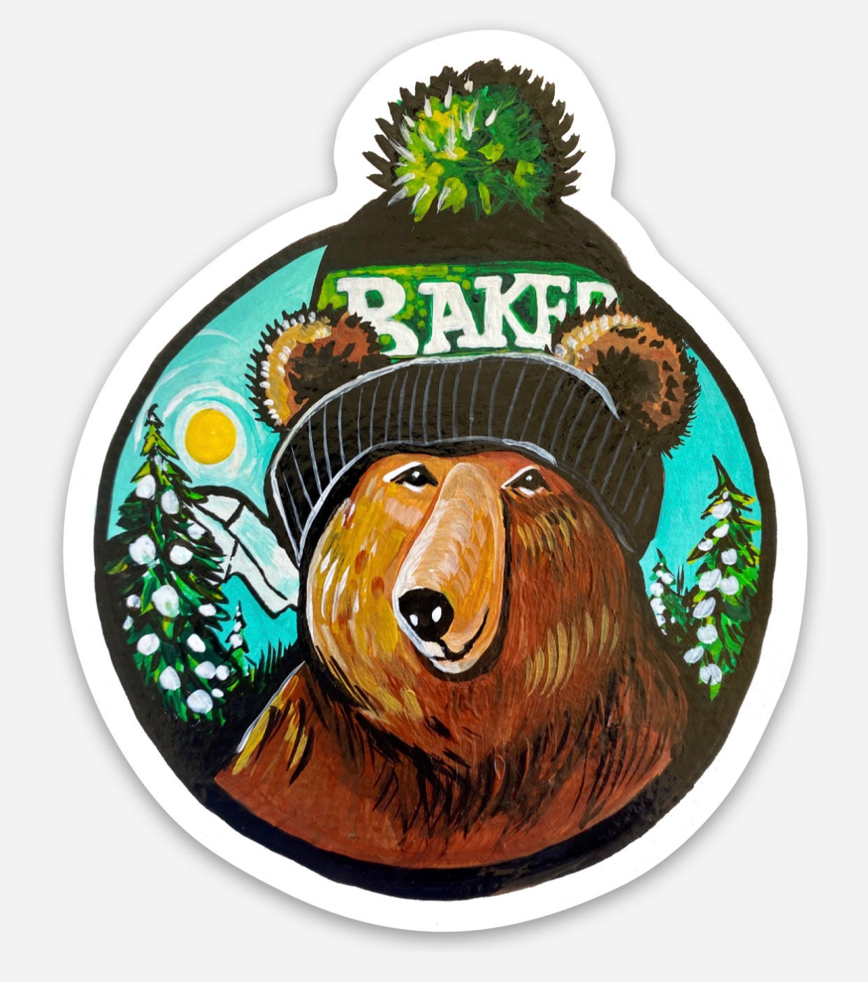 Baker Bear 3 X 2.75 Die-cut Vinyl Sticker - Etsy