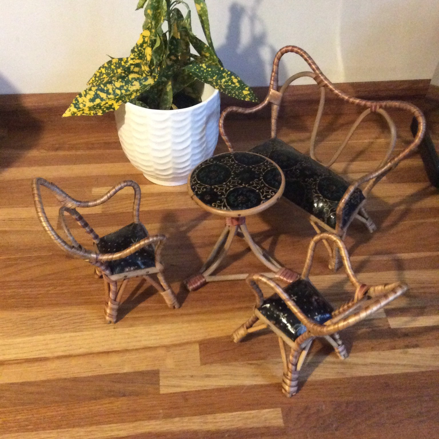 Miniature bamboo furniture set | Etsy