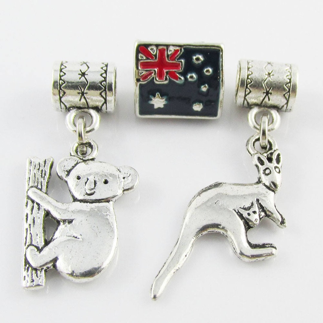 Australia Aussie Bead & Charm Gift Set Koala Kangaroo Fit European ...