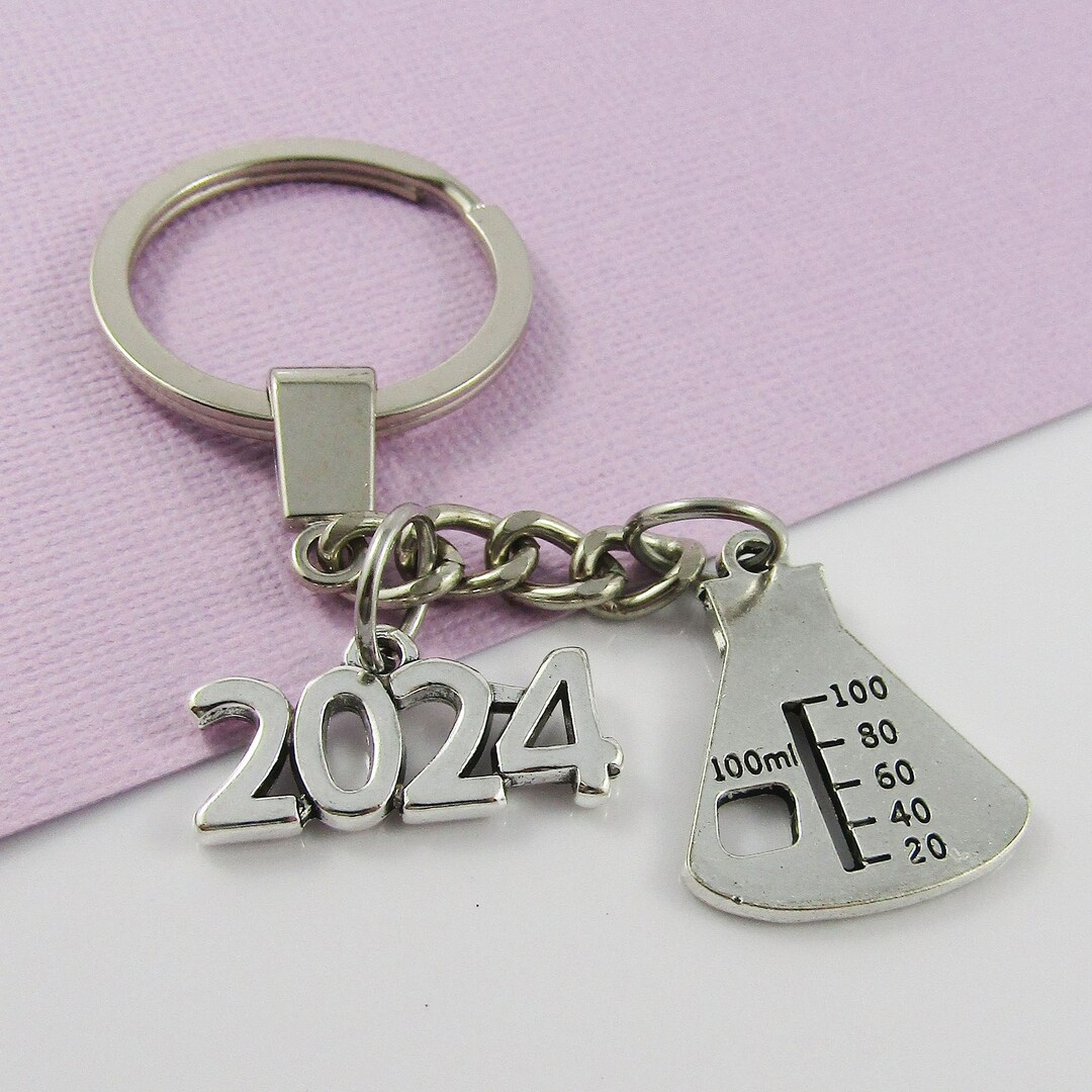 2024 Chemisty Beaker Science Charm Keychain Keyring 95mm Teacher or ...