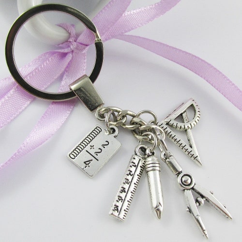Mathematician Maths Charm Keychain Keyring 95mm Teacher or - Etsy