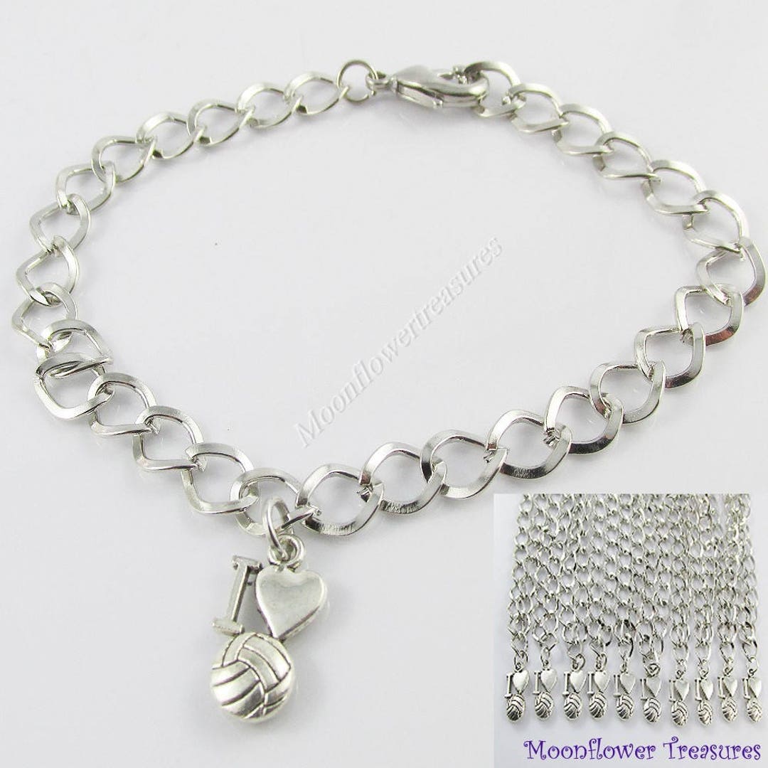 Set of 10 I Love Netball Charm Sport Bracelet Coach End of Season Team ...