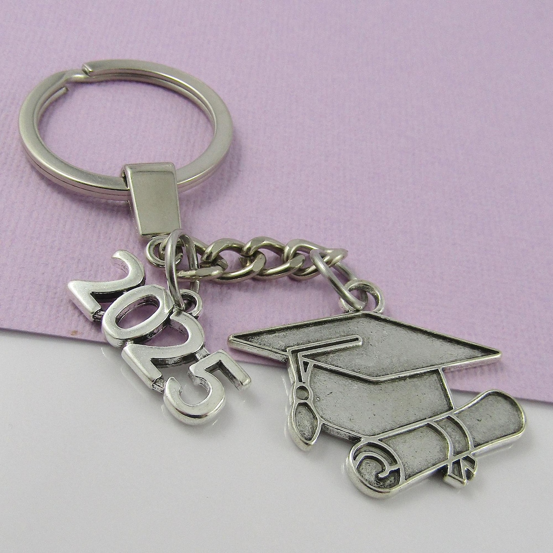 2025 Graduation Cap & Scroll Charm Keychain Bag Tag 95mm Student ...