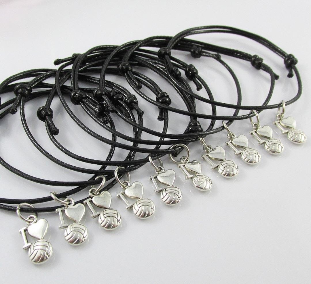 10 X I Love Netball Sport Adjustable Charm Bracelet Coach Team Season ...