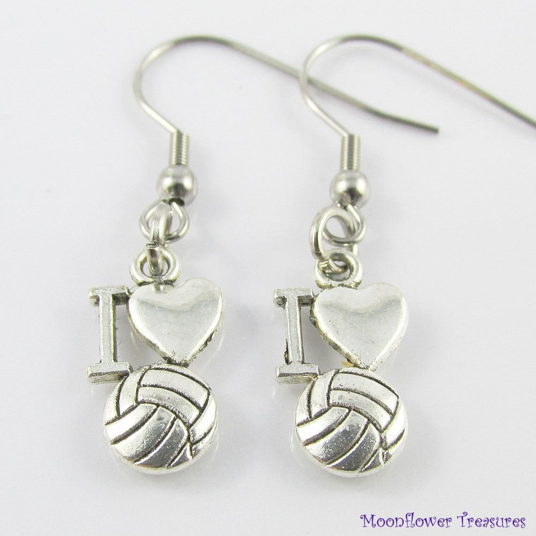 I Love Netball Charm Hook Earrings 39mm Stainless Steel Hooks - Etsy ...