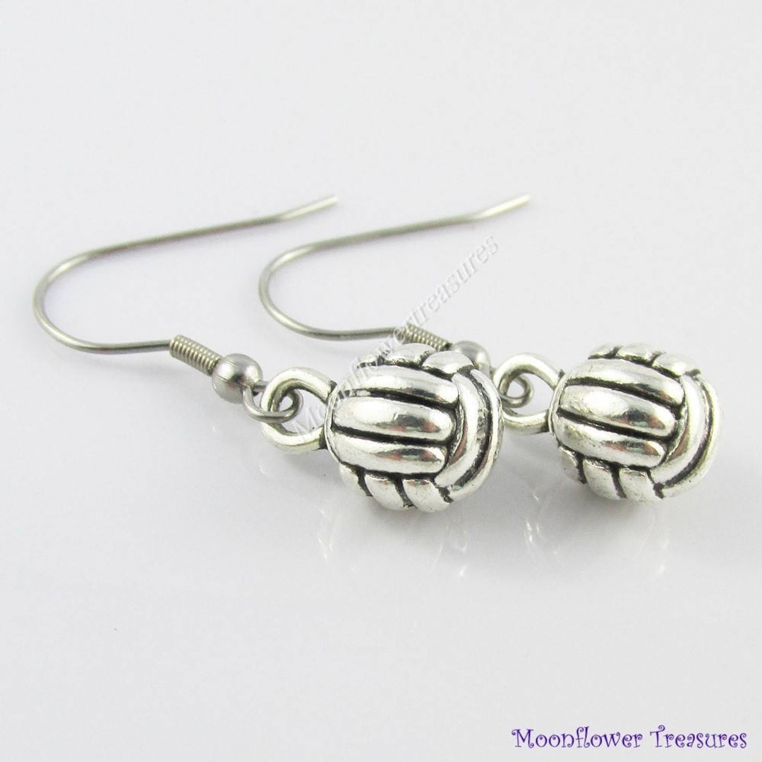 3D Volleyball Netball Charm Hook Earrings 33mm Stainless Steel Hooks - Etsy