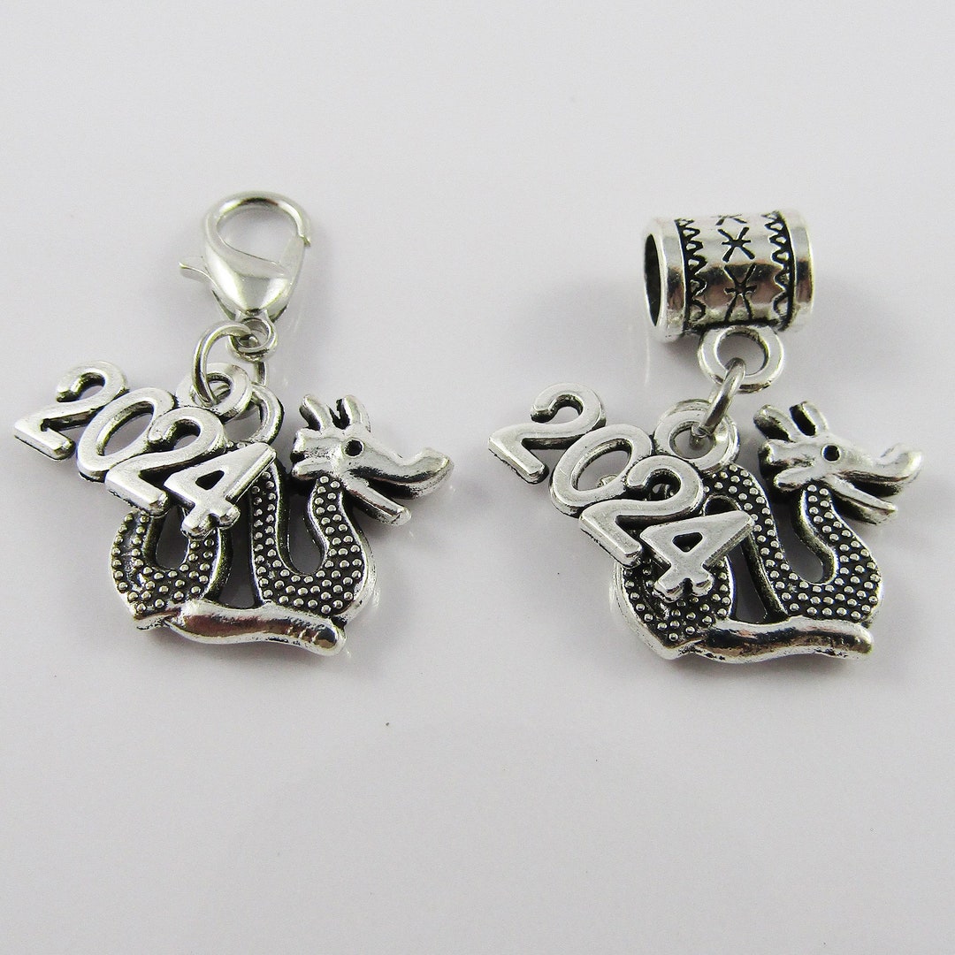 Chinese Zodiac 2024 Year of the Dragon Charm Select Clip on or European ...