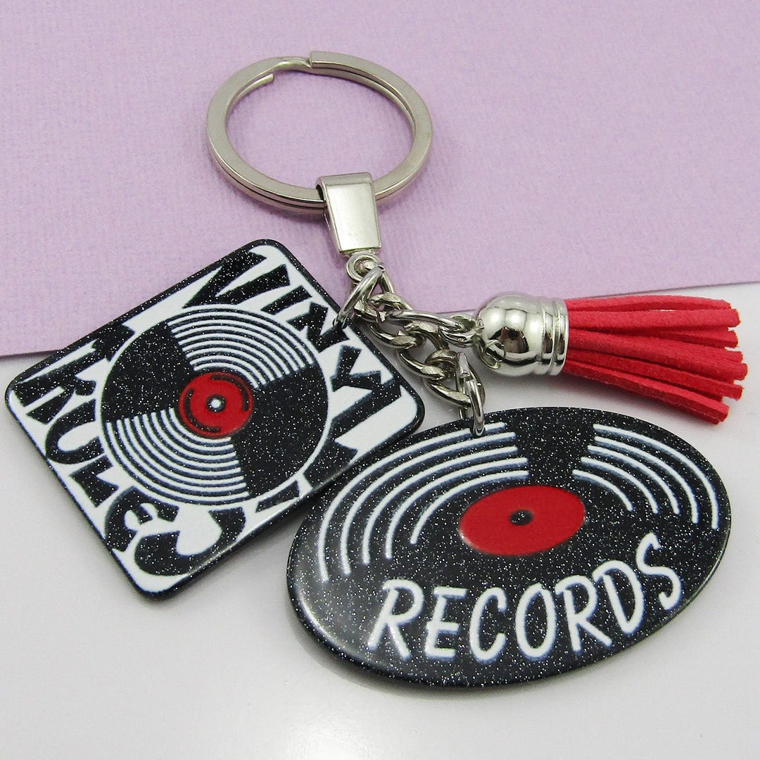 Vinyl Rules Retro Records Tassel Keychain 100mm - Etsy