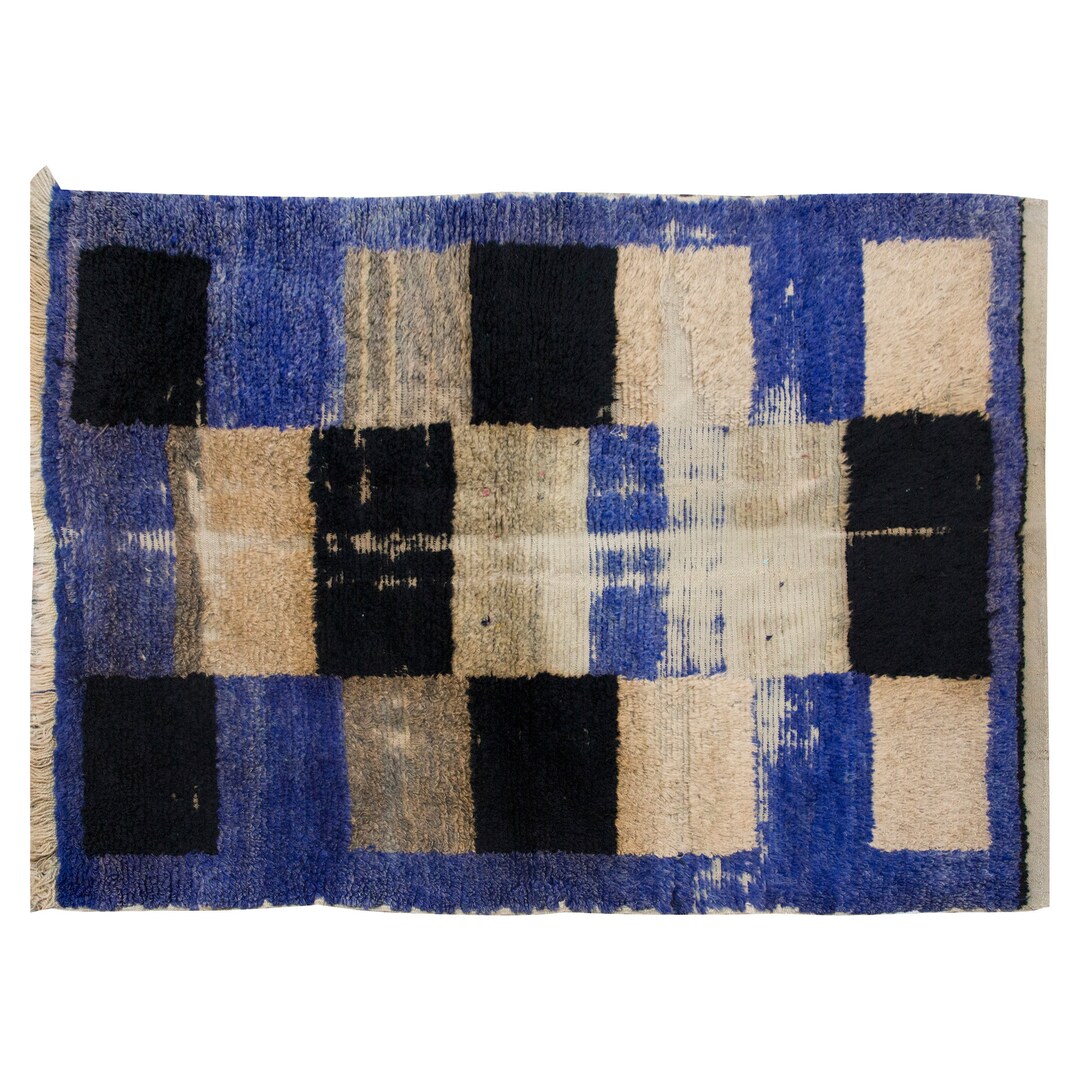 4x5 Shaggy Vintage Turkish Handmade Tulu Rug,bohemian Wool Beni Ourain ...